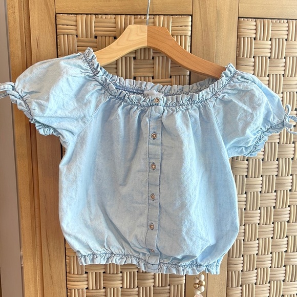 Zara | Shirts & Tops | Zara Chambray Demon Top | Poshmark